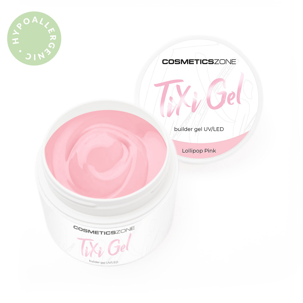 ג'ל בנייה היפואלרגני - Tixi gel - Lollipop Pink - 15 מ"ל - Safety Gel